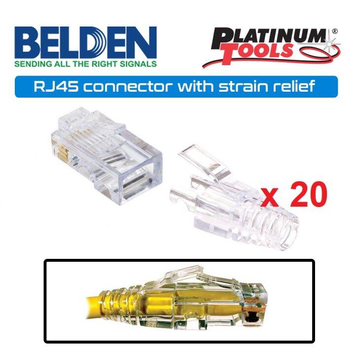 Belden RJ45 Connector with Strain Relief Boot 20pcs | Lazada PH