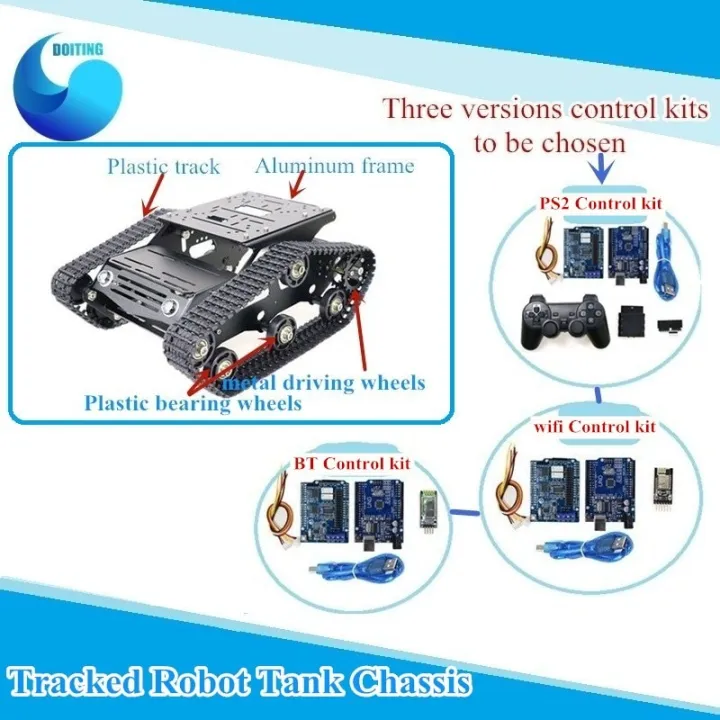 Tracked Robot Tank Chassis with Aluminum Alloy Frame Robotic Arm ...