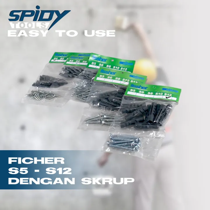 Fisher Tembok Set S5 - F12 Termasuk Skrup Fiser Sekrup Tanam Dinding | Lazada Indonesia