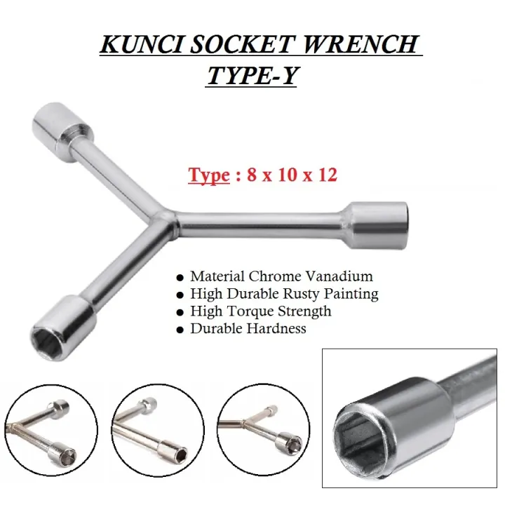 IDEKU Kunci Sok Y Pendek 8x10x12 - Kunci Sock Y Segitiga 8 x 10 x 12 ...