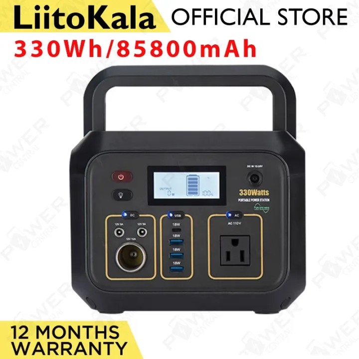LiitoKala Portable Power Station 220V 330W 85800mAh Pure Sine Wave Solar generator | Lazada PH