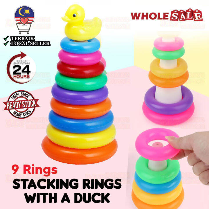 Rainbow Stacking Rings Toys for Baby Toddler Puzzle Toss Ring Toy ...