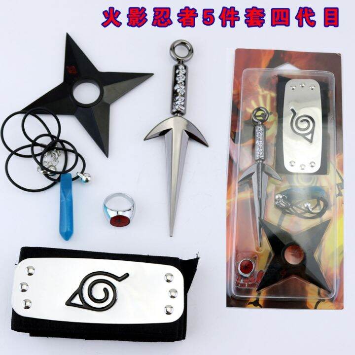 Naruto Suit Kunai Shuriken Forehead Metal Weapon Naruto Sasuke Kakashi ...