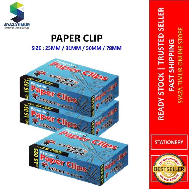 [ST-GR MY] Penquin Paper Clip Lucky Star / Klip Kertas Size : 25MM ...