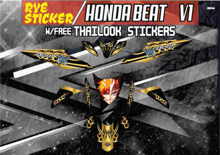 Decals, Sticker, Motorcycle Decals for Honda Beat 110, V1, FI,112 ...