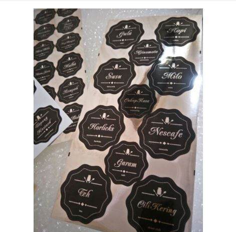 🌻𝐑𝐄𝐀𝐃𝐘-𝐒𝐓𝐎𝐂𝐊🌻 WATERPROOF Kitchen Sticker Label /Cute Printed Kitchen ...