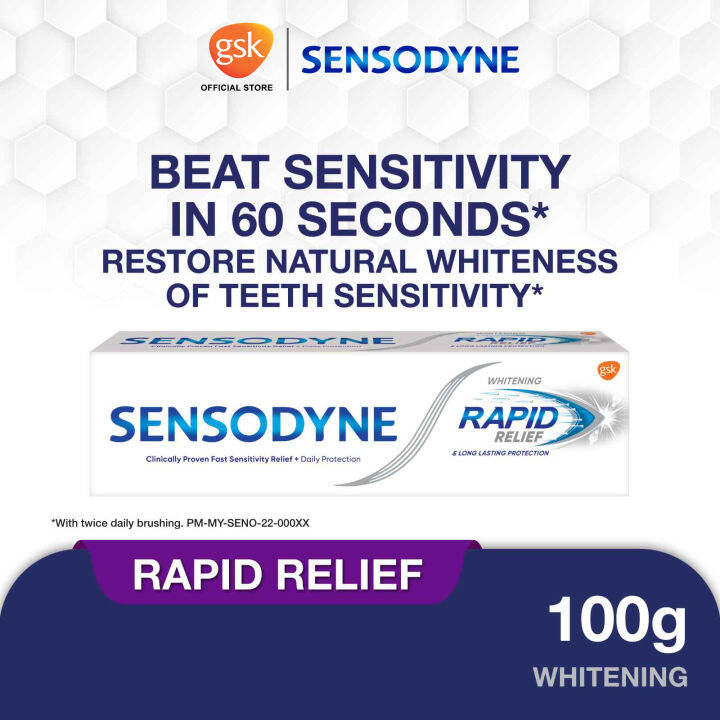 SENSODYNE Toothpaste Rapid Relief, Fast Sensitivity Relief and Lasting ...