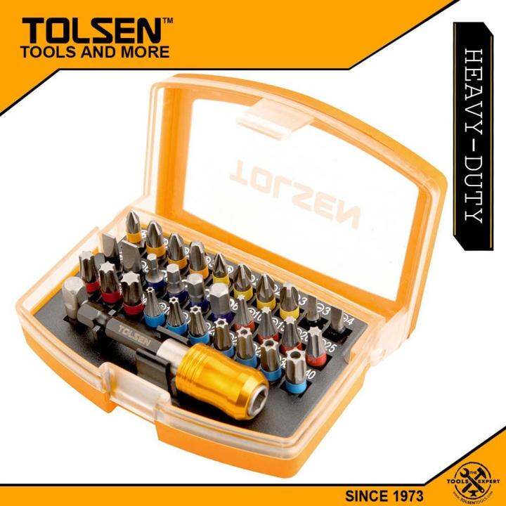 Tolsen 32pcs Screwdriver Bit Set w/ Strong Magnet Set (1/4") 20370 ...