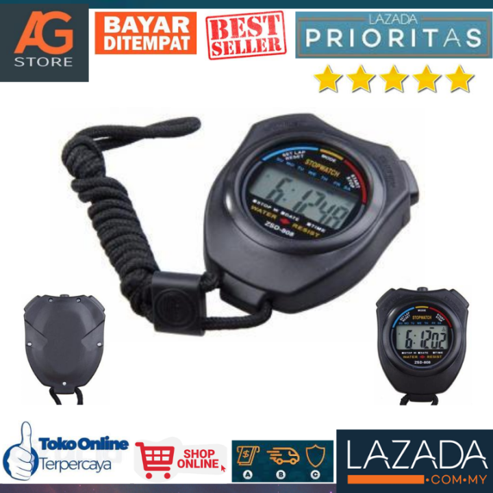 ( DIJAMIN ORI ) Stopwatch Olahraga Timer Digital Profesional LCD dengan ...