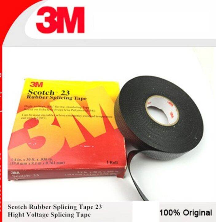 3M Scotch® 23 Rubber Splicing Tape 19mm x 9.0m x 0.76mm Black 100% ...