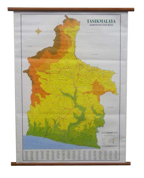 Peta Kabupaten dan Kota Tasikmalaya (Bingkai) MP AP 092 | Lazada Indonesia