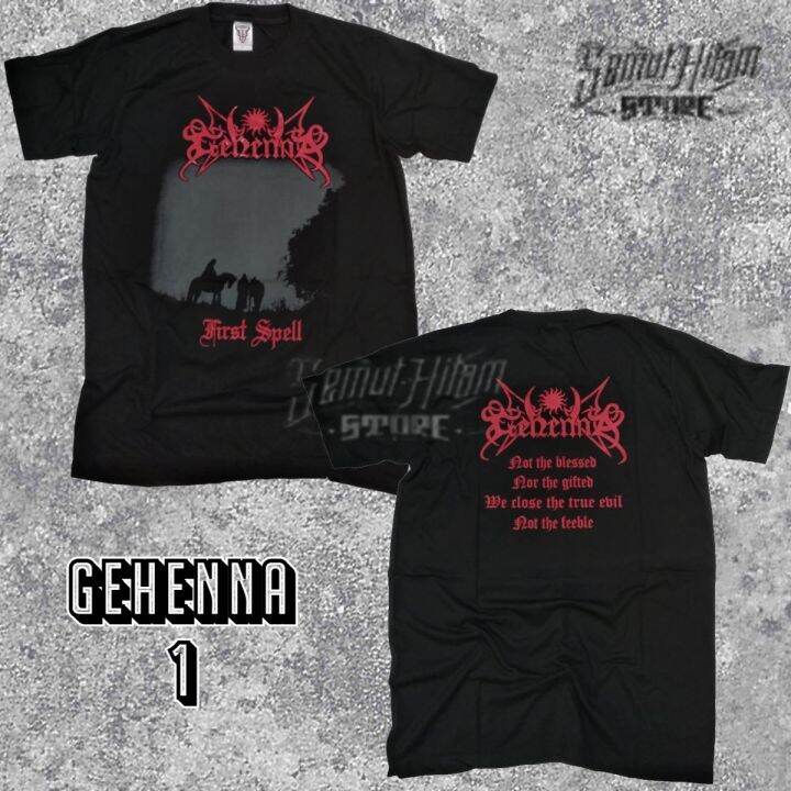 Kaos GEHENNA FIRST SPELL Builtup Band Musik Black Metal Prapatan Rebel ...