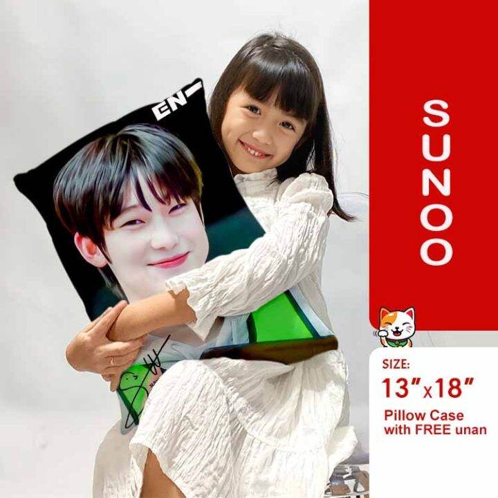 ENHYPEN SUNOO merch pillow big size 13x18 inches with FREE face mask ...