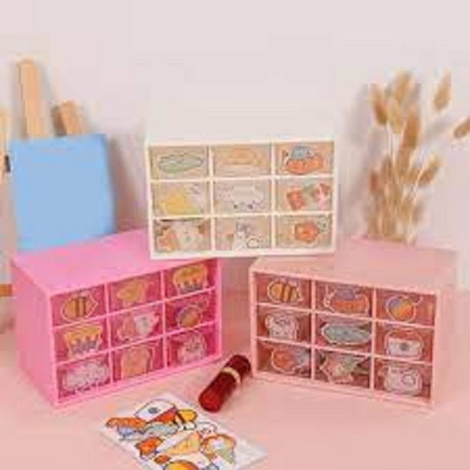 Transparent Nine Square Grid Storage Box Drawer Type | Lazada PH