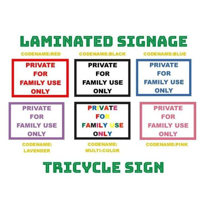 Tricycle Laminated Signage | Lazada PH