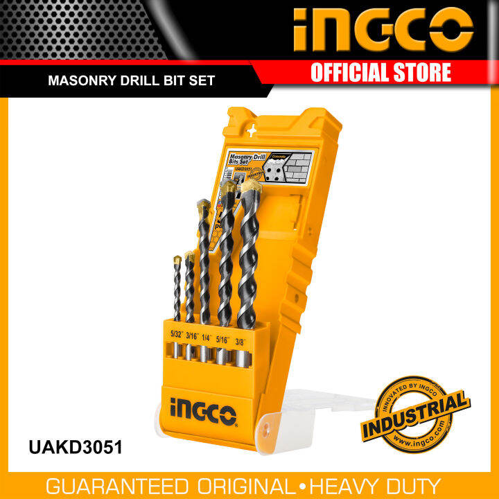 INGCO 5pcs Industrial Masonry Drill Bit Set UAKD3051 IHT | Lazada PH