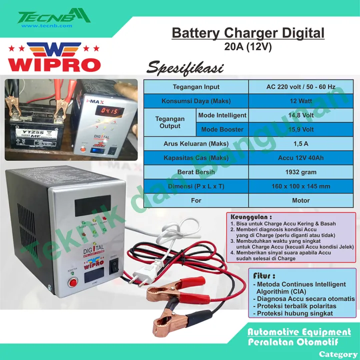 Wipro Battery Charger Digital 20A (12V) | Lazada Indonesia