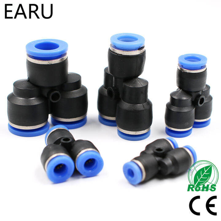 3 Way Port Y รูปร่าง Air Pneumatic 12มม. 8มม. 10มม. 6มม. 4มม. OD ท่อ ...