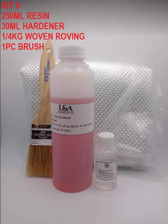 FIBERGLASS PREMIX RESIN (A9) - 250ML RESIN, 30ML HARDENER, 1/4KF WRC W ...