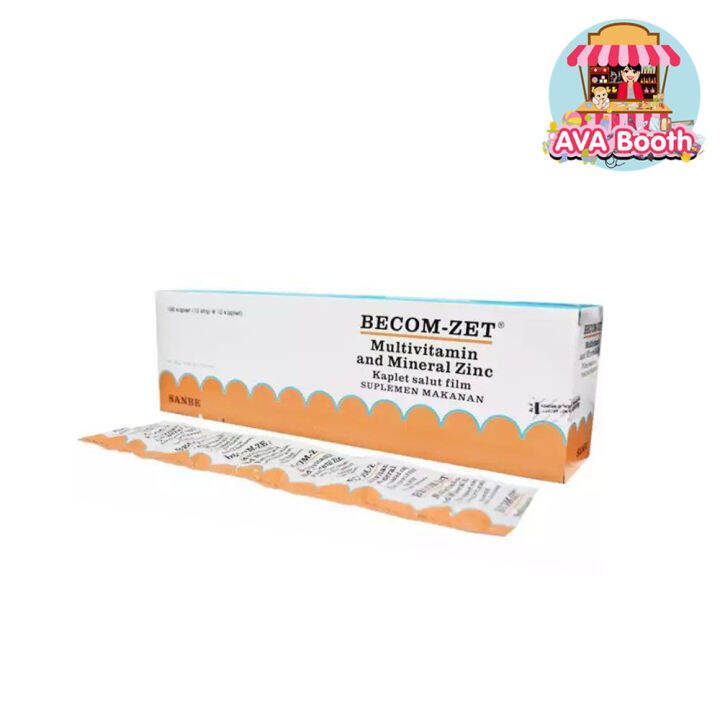 BECOMZET TABLET 1 STRIP ISI 10 TABLET / MULTIVITAMIN DAN MINERAL ...