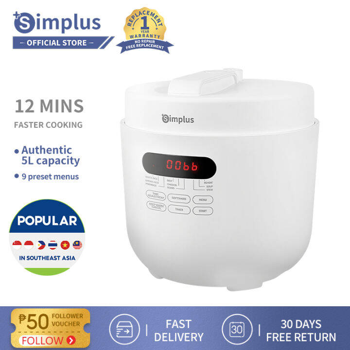 Simplus Digital Electric Rice Cooker 5L Large Capacity 70kpa High ...