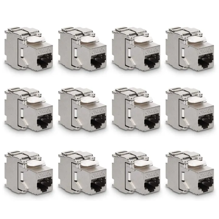 Keystone Module Jacks - 12 Piece CAT6A Shielded Keystone Jack RJ45 Cat ...