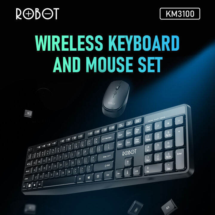 ROBOT KM3100 Wireless Keyboard and Mouse Combo Black | Lazada PH