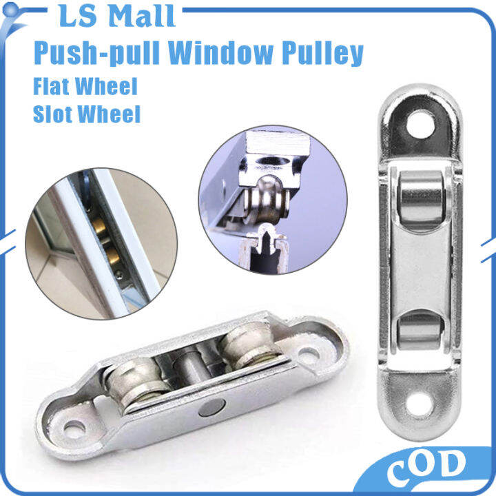 Double Rollers Sliding Door Window Sash Pulley Wheel Flat Wheel Slot ...