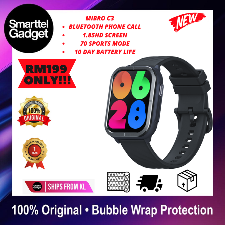 Mibro C3 SpO2 PPG Bio Heart Rate Sensor Smart Watch (1.85'') | Lazada