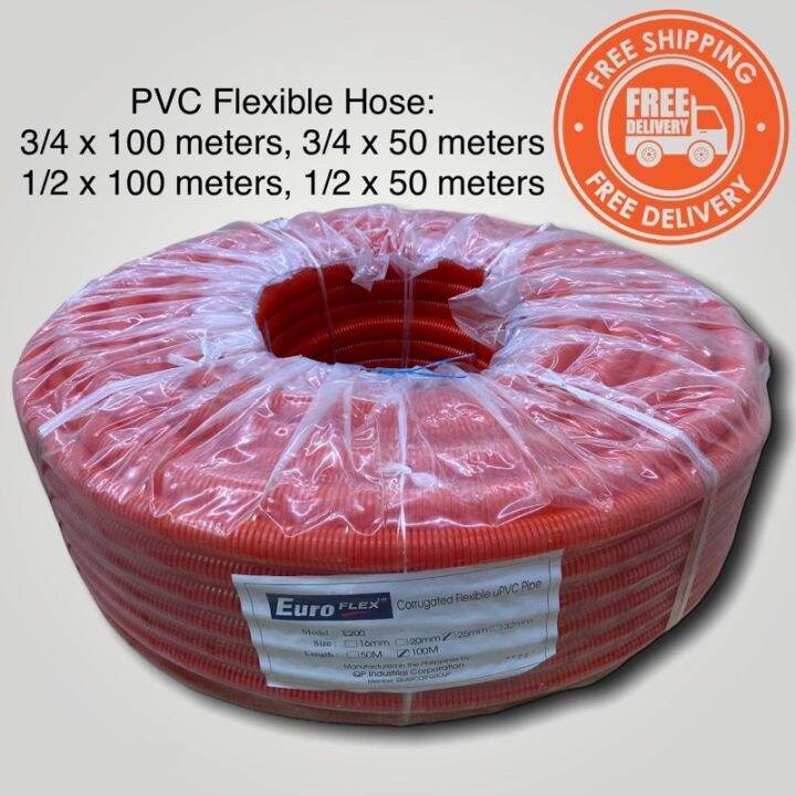 Euroflex Flexible Hose PVC 1/2 and 3/4 x 100 meters Flexible Metal | Lazada PH