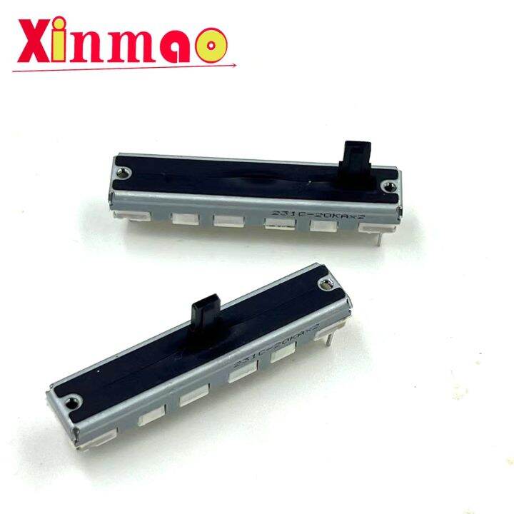 Japan Alps 4.5cm sliding potentiometer duplex 20KA x 2 shaft length ...