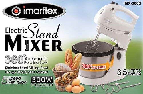Imarflex Stand Mixer Automatic Rotating Stainless Bowl IMX-300S 3.5 ...