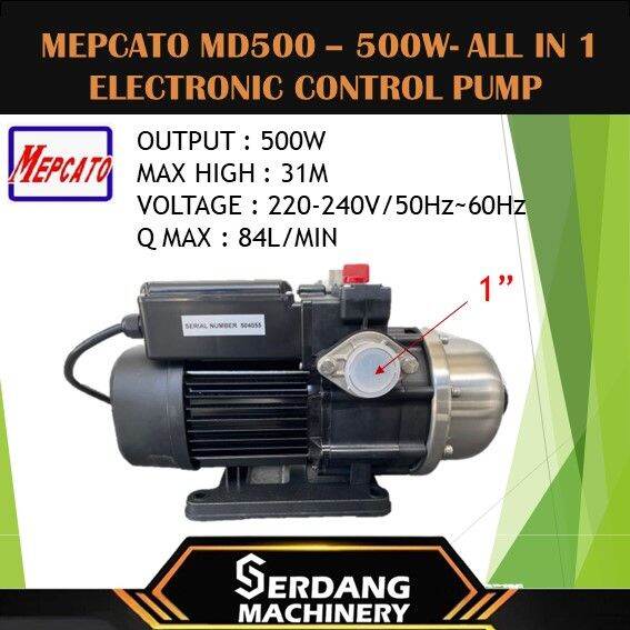 MEPCATO MD500/MD900 ELECTRONIC CONTROL BOOSTER PUMP - WATER RESISTANCE ...