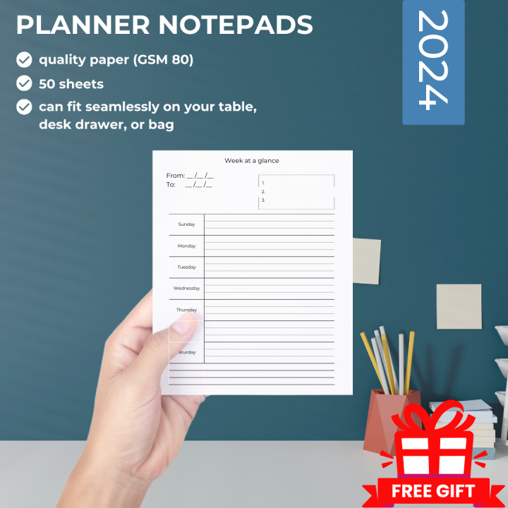 2024 Planner Daily Weekly Monthly Notepad | Lazada PH
