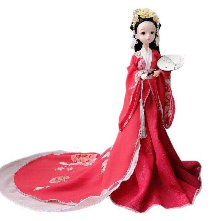 1/6 BJD Chinese Hanfu Doll with Ancient Traditional Clothes Headdress ...