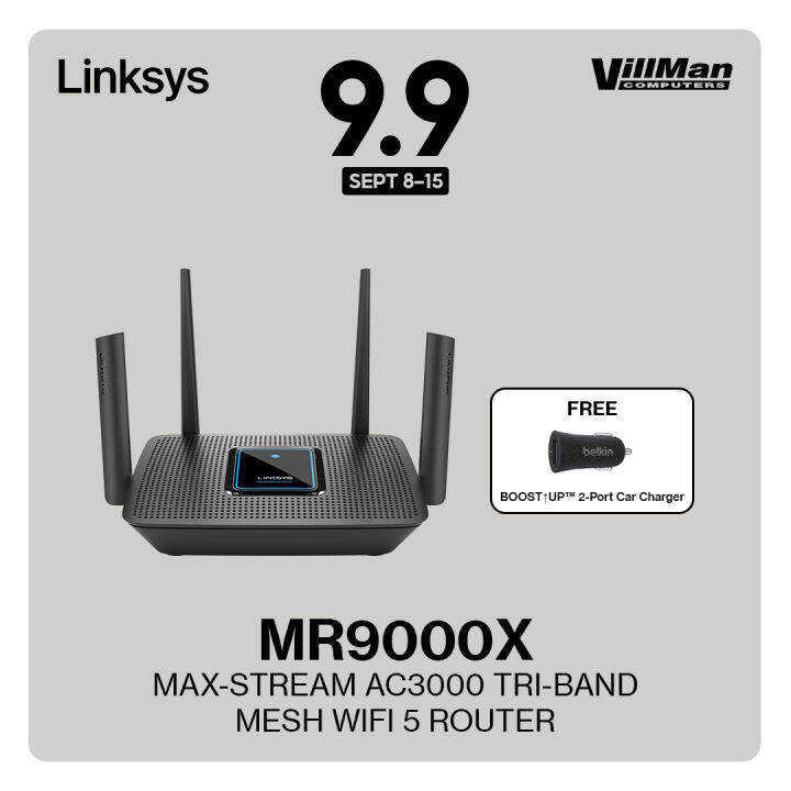 Linksys MR9000X Max-Stream AC3000 Tri-Band Mesh WiFi 5 Router | Lazada PH