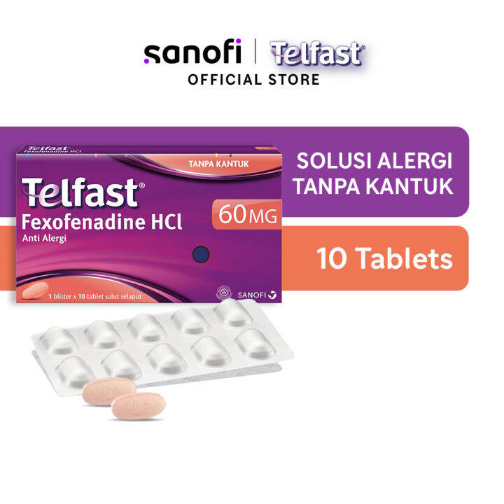 Telfast 60mg 1 Blister Isi 10 Tablet - Obat Alergi | Lazada Indonesia