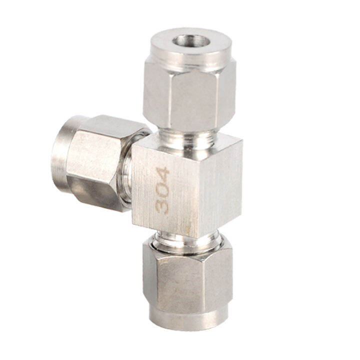 304/316 stainless steel ferrule tee double ferrule connector stainless ...