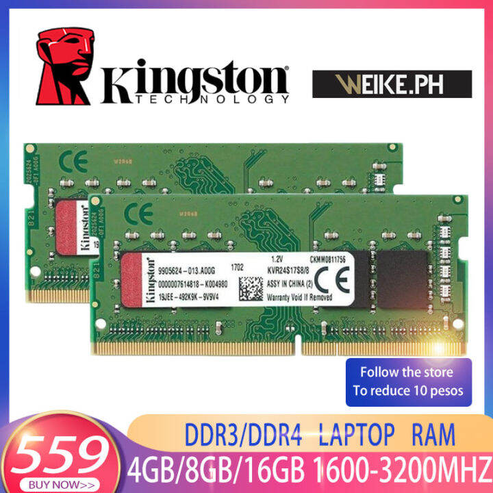 Kingston Laptop Memory RAM DDR4 DDR3 8GB/4GB/16GB SODIMM Memory 1600MHz 2400MHz 2666MHz 3200M ...
