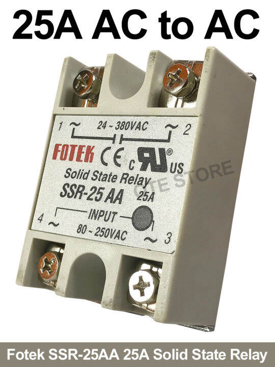 Fotek Single Phase SSR-25AA 25A AC to AC Solid State Relay | Lazada