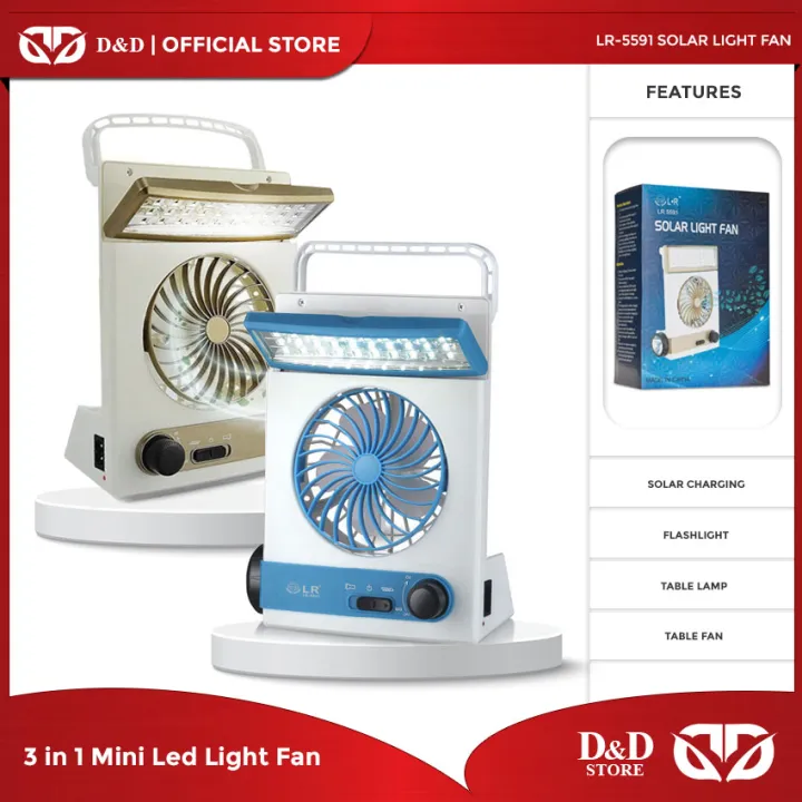 D&D | 3 in 1 Solar Light Fan | Solar Charging, Flashlight, Table Fan ...