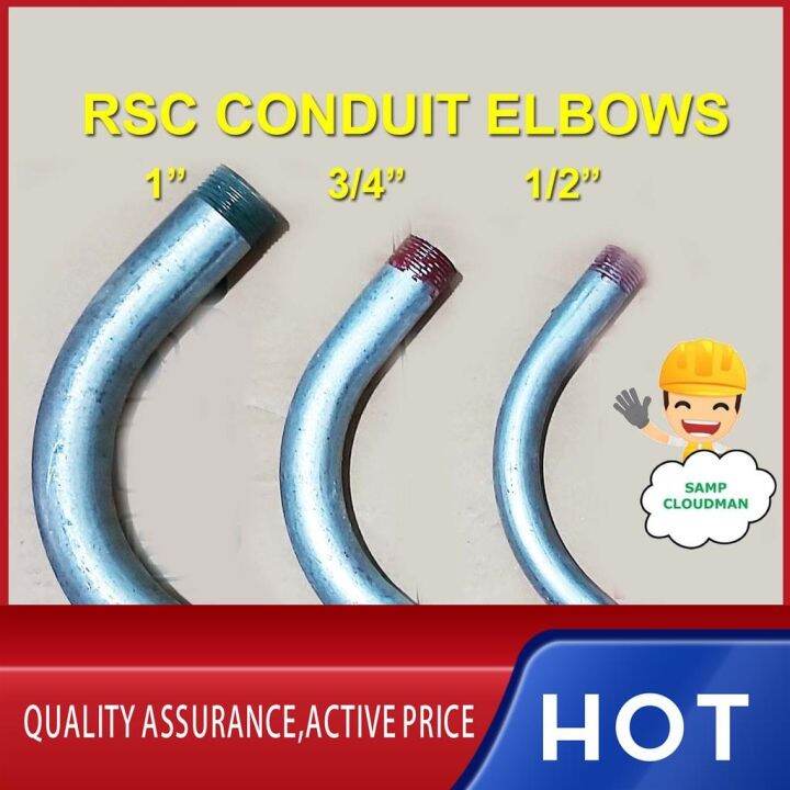 【Kailangan】 RSC Conduit Elbow 1/2 3/4 1 G.I. Galvanized Rigid Steel ...