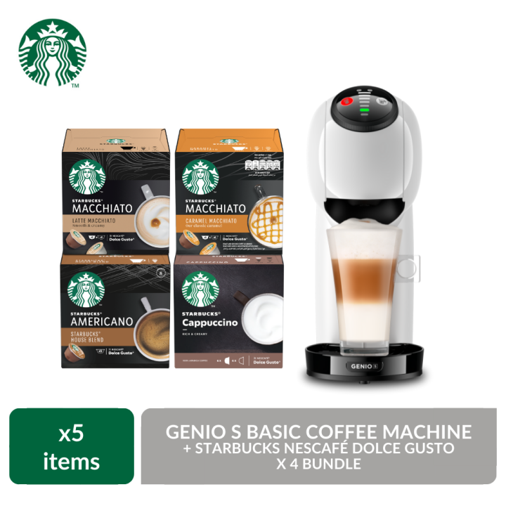 Genio S Basic Coffee Machine with Starbucks NESCAFÉ Dolce Gusto x 4 ...