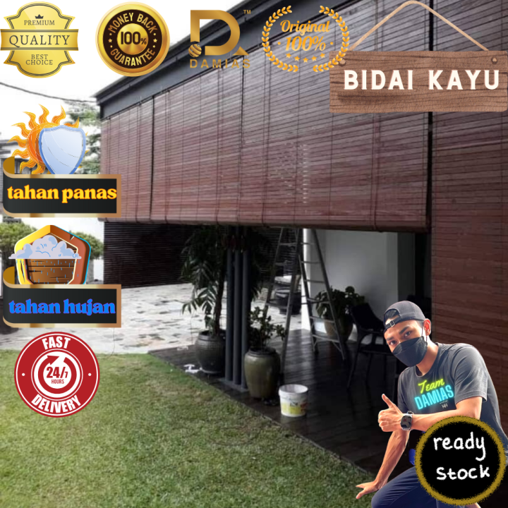 Bidai Kayu AWIELIZA Wooden Blinds [ TAHAN PANAS DAN HUJAN ] Ready Stock ...