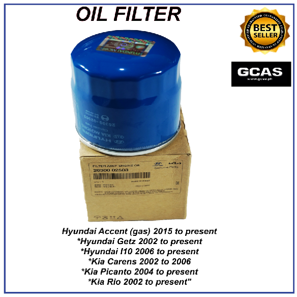 HYUNDAI Oil Filter for Hyundai Accent, Getz, Eon, i10, Kia Rio, Carens ...
