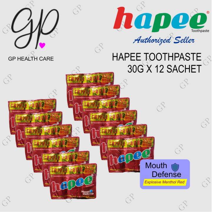 Hapee toothpaste mouth defense Explosive Menthol Red ( Triple Pack) 11+1 - GP Health | Lazada PH