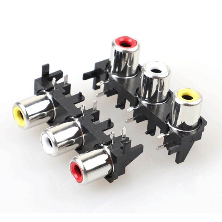 RCA female stereo audio jack AV audio input socket lotus connector 3 ...