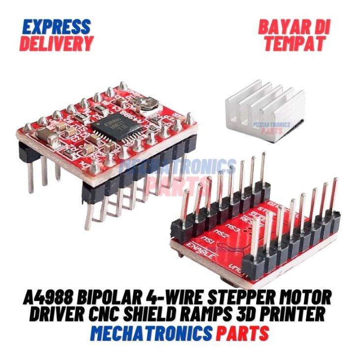 A4988 Bipolar 4-wire Stepper Motor Driver CNC Shield RAMPS 3D Printer 5716 | Lazada Indonesia