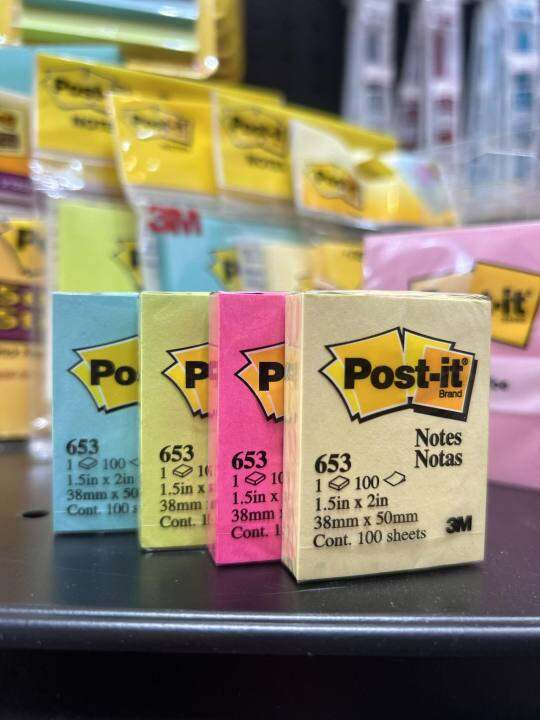 Post-it 653 กระดาษโน๊ตชนิดมีกาวในตัว 1.5in x 2in (100แผ่น) | Lazada.co.th