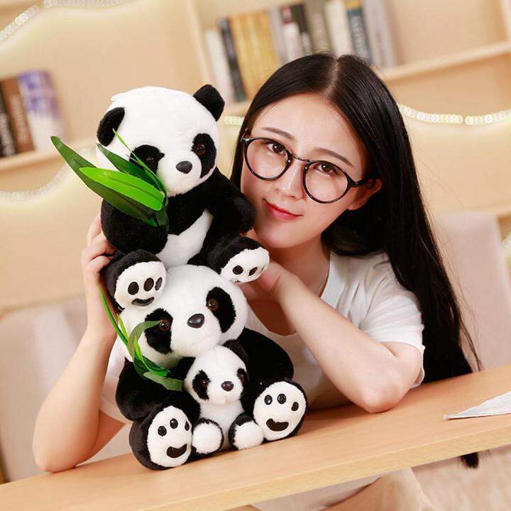Bear Doll Panda Doll Soft Toy on Bed Cute Ragdoll Huggy Bear Doll ...